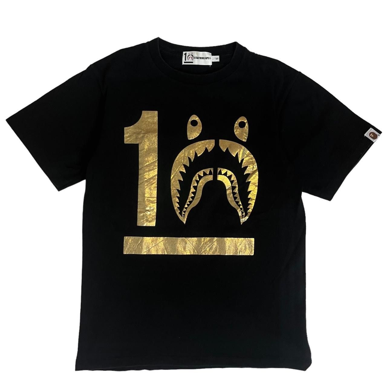 Bape Rare Bape 10TH Anniversary Shark Black Tee | Grailed