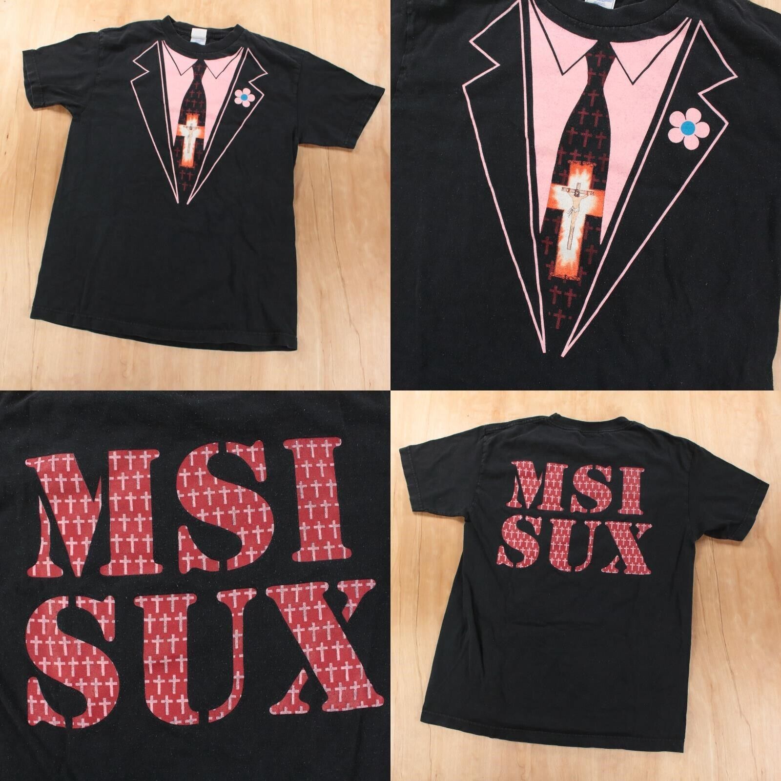 Vintage Mindless Self Indulgence MSI Sux tuxedo jesus t-shirt MEDIUM ...