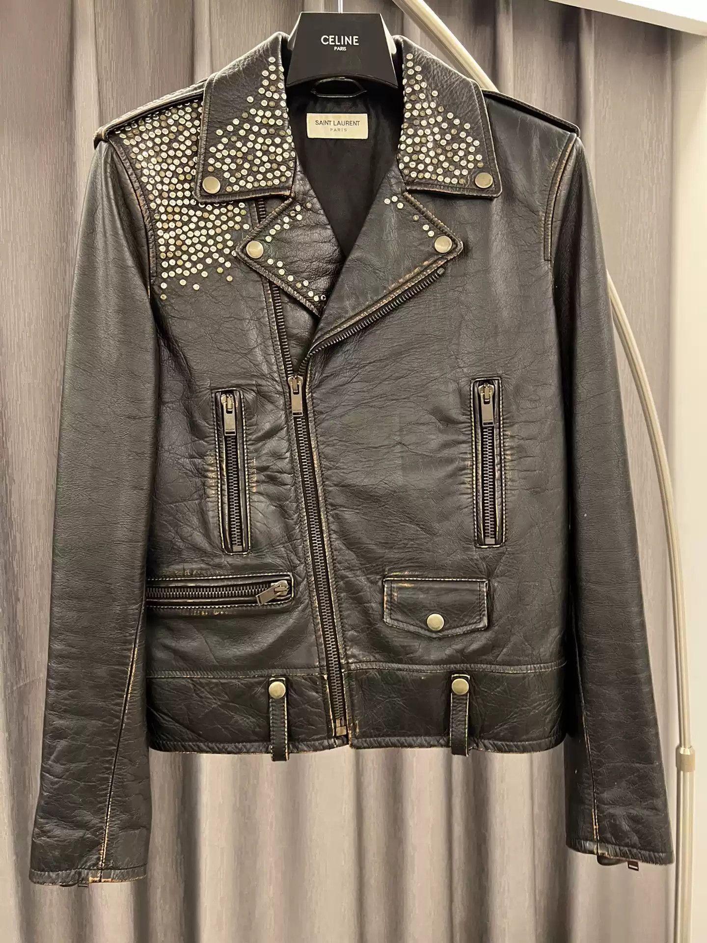 Saint Laurent Paris Saint Laurent Rivet Leather Jacket Size 46 | Grailed