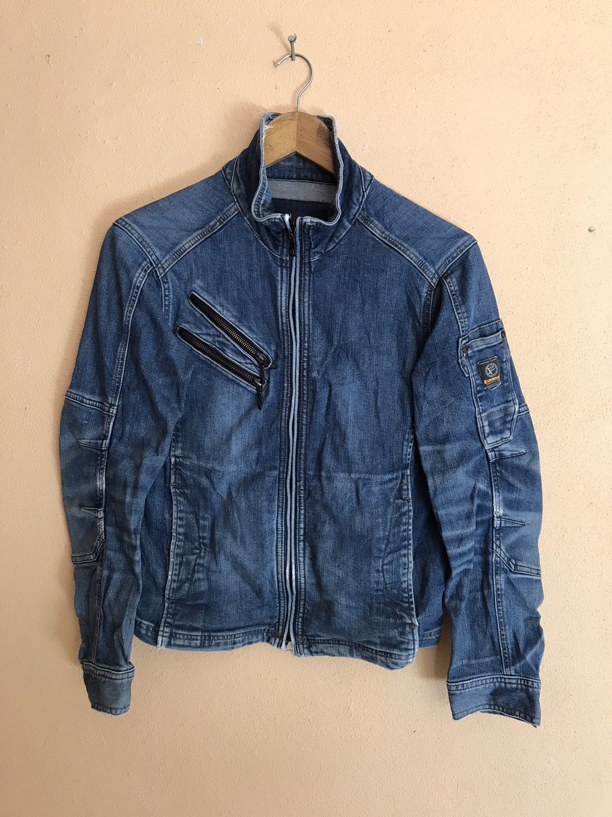 Biker Denim × Denim Jacket × Racing Evenriver Biker Racing Denim Jacket ...