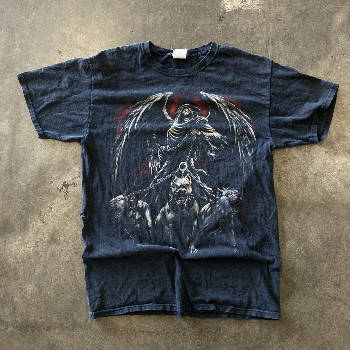 Vintage Vintage Y2K Devil Skeleton Graphic Tee Opium Essential | Grailed