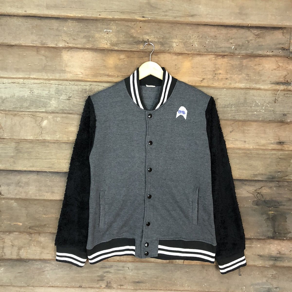 Japanese Brand The Branded Stack Grey Varsity Jacket #5596 | Grailed