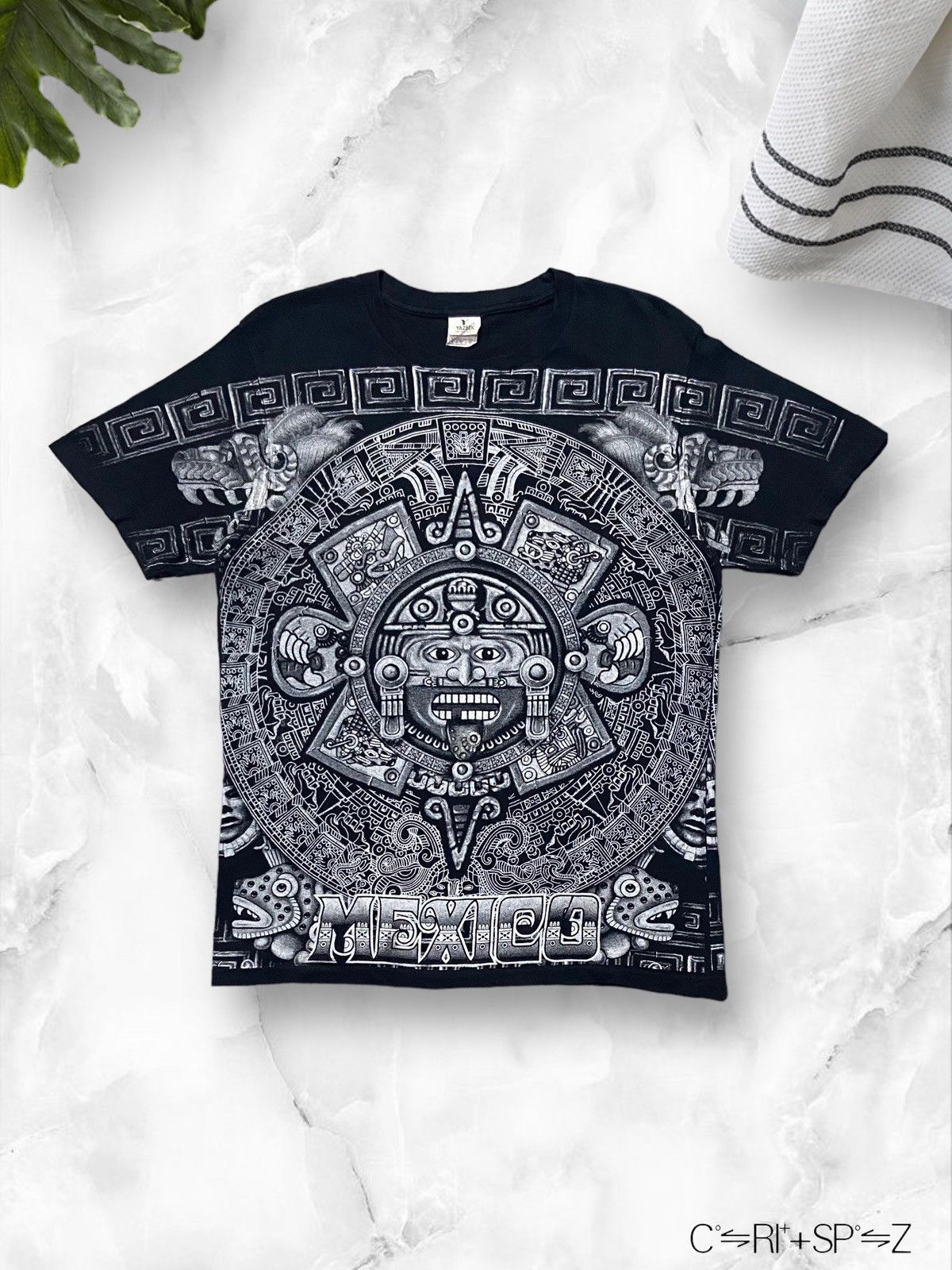 Streetwear × Vintage Vintage Aztlan Aztec Calendar Alloverprint Shirt ...