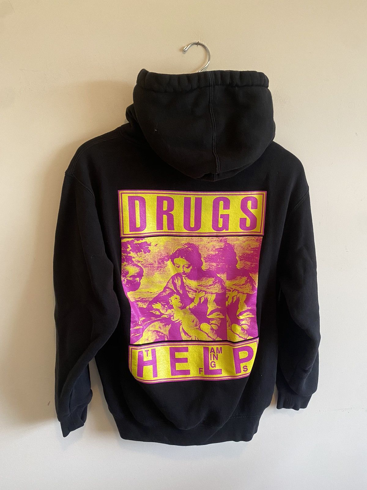 Pleasures Pleasures x Flaming Lips “ Drugs Help “ Black Hoodie Small ...