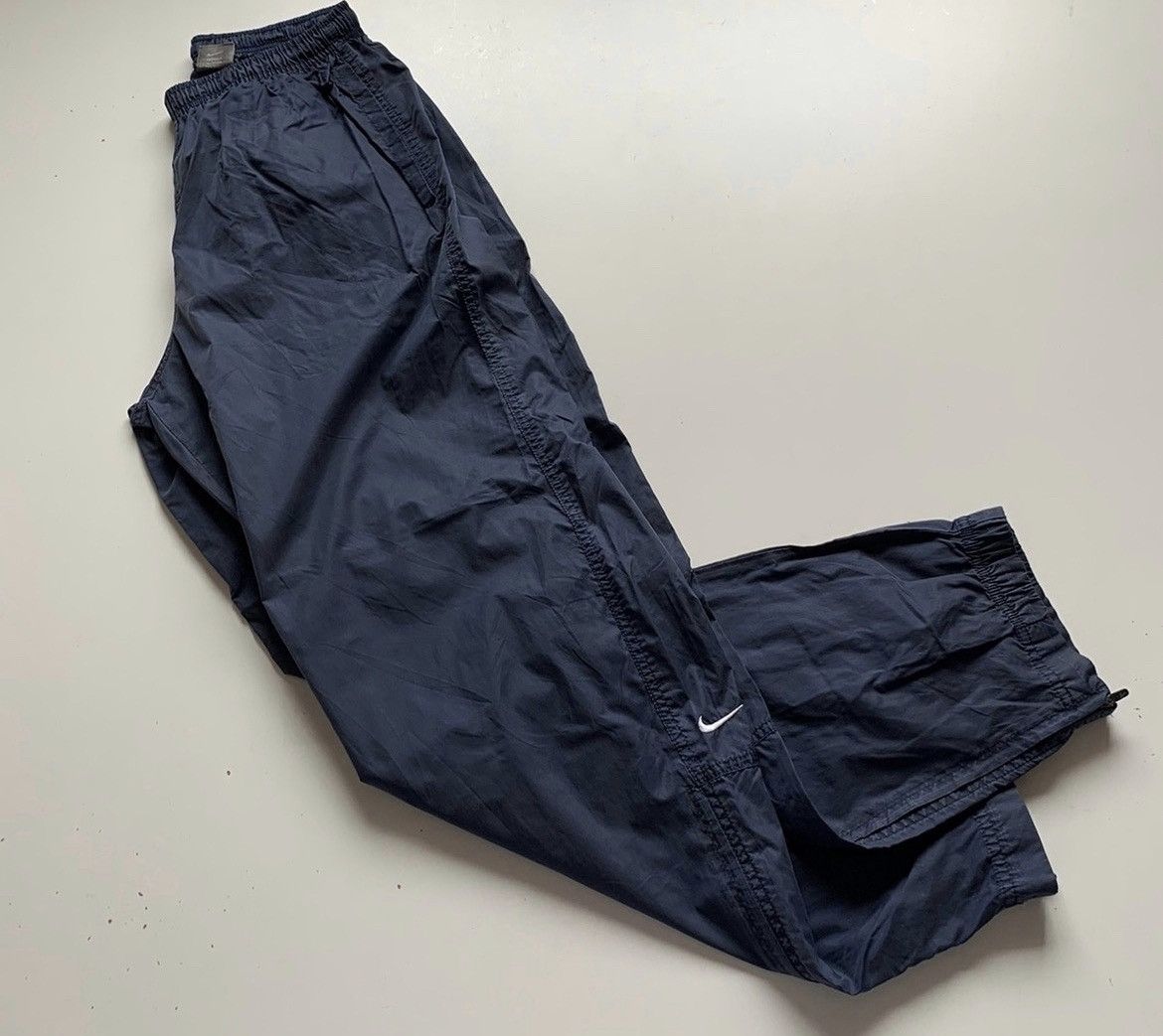 Nike Vintage 90s Nike embroidered swoosh track pants navy | Grailed