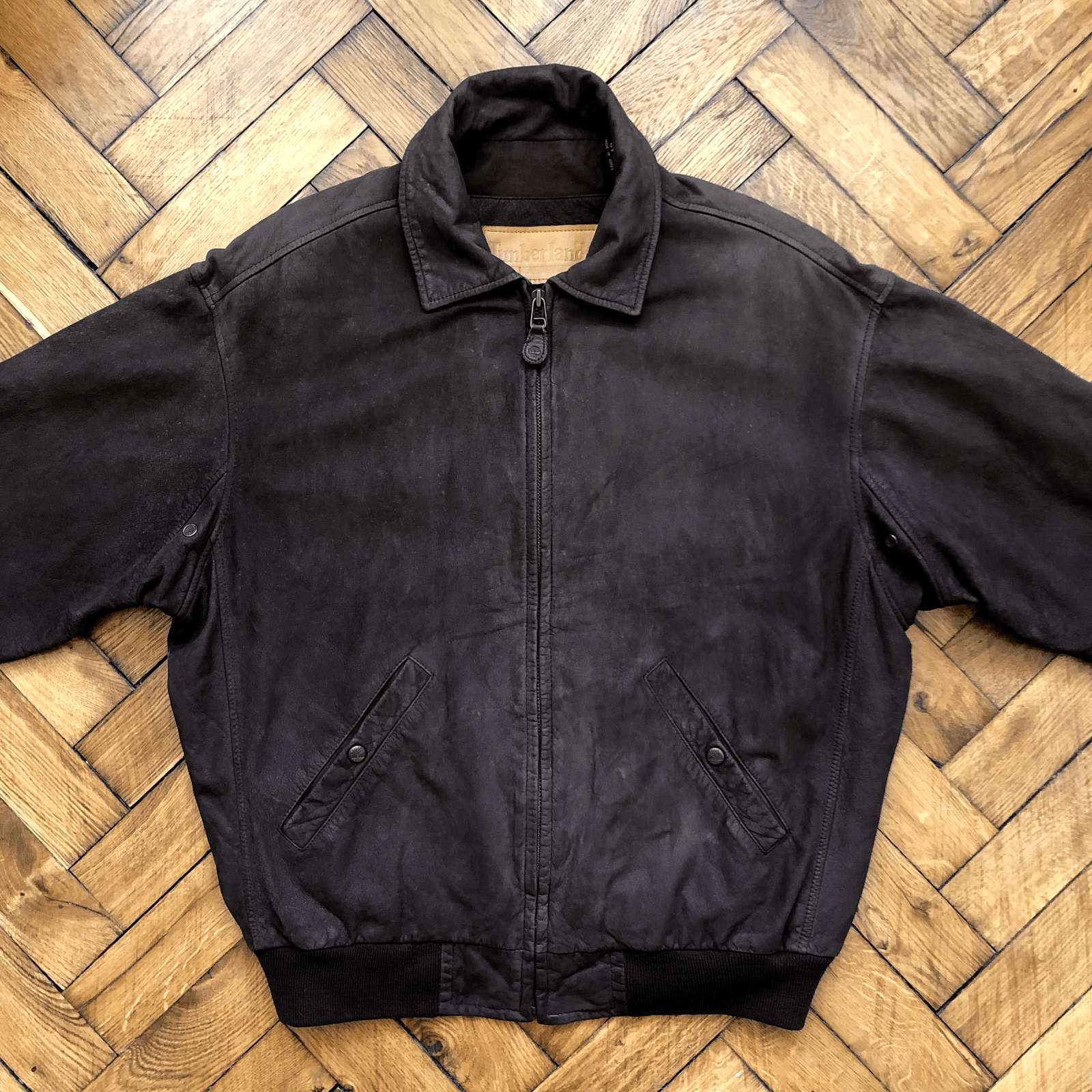 Timberland RARE 90’s TIMBERLAND FADED LEATHER BOMBER JACKET | Grailed