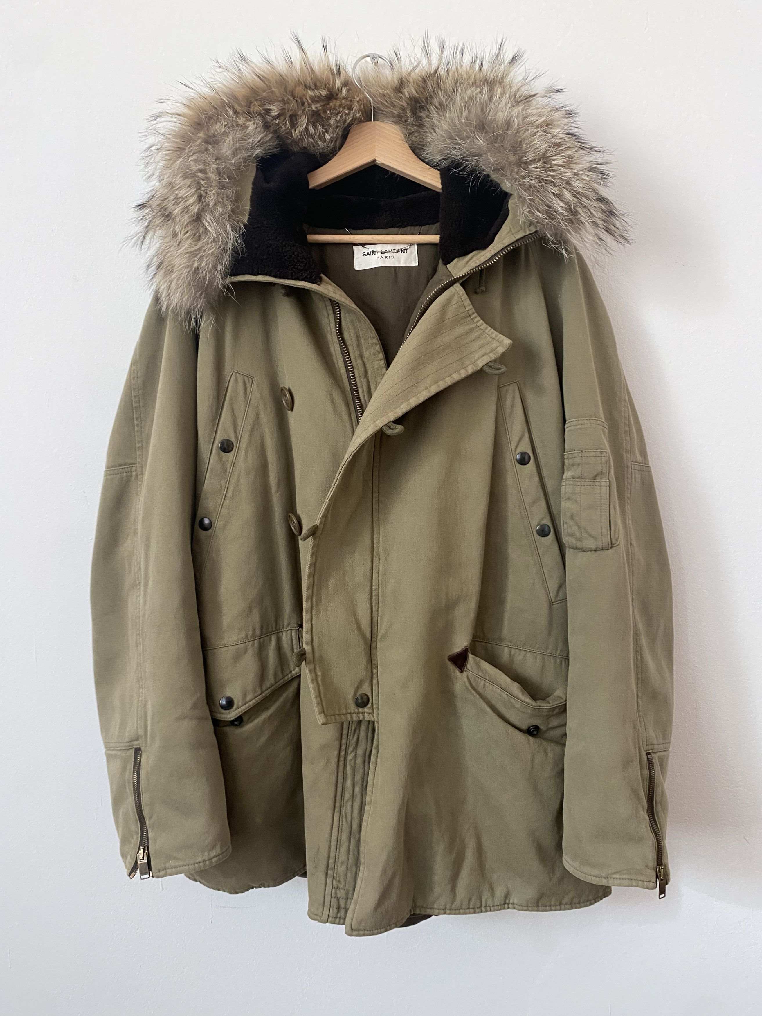 Saint Laurent Paris Saint Laurent Paris FW14 Runway Fox Fur Military ...