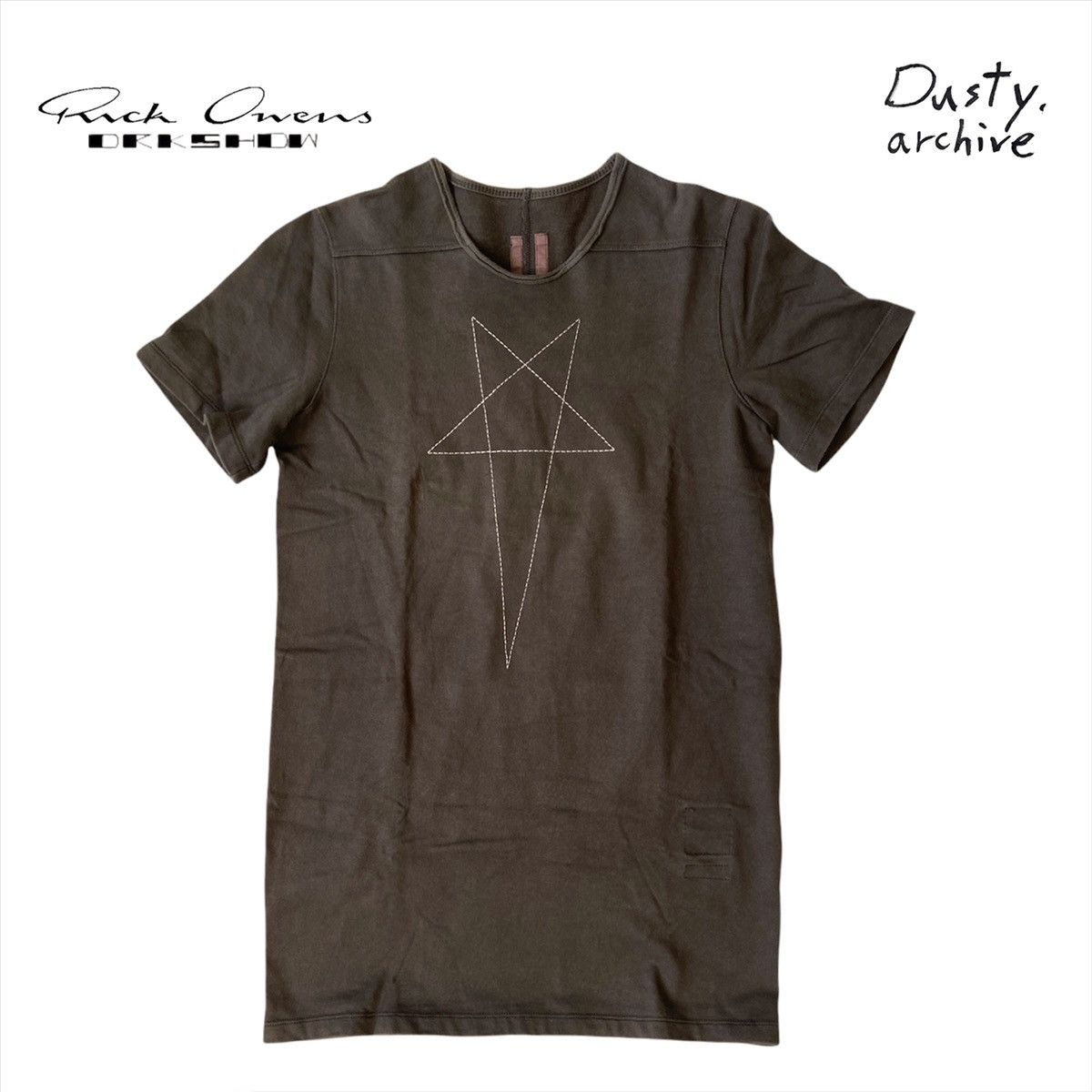 Rick Owens Rick owens drkshdw logo embroided pentagram tee | Grailed