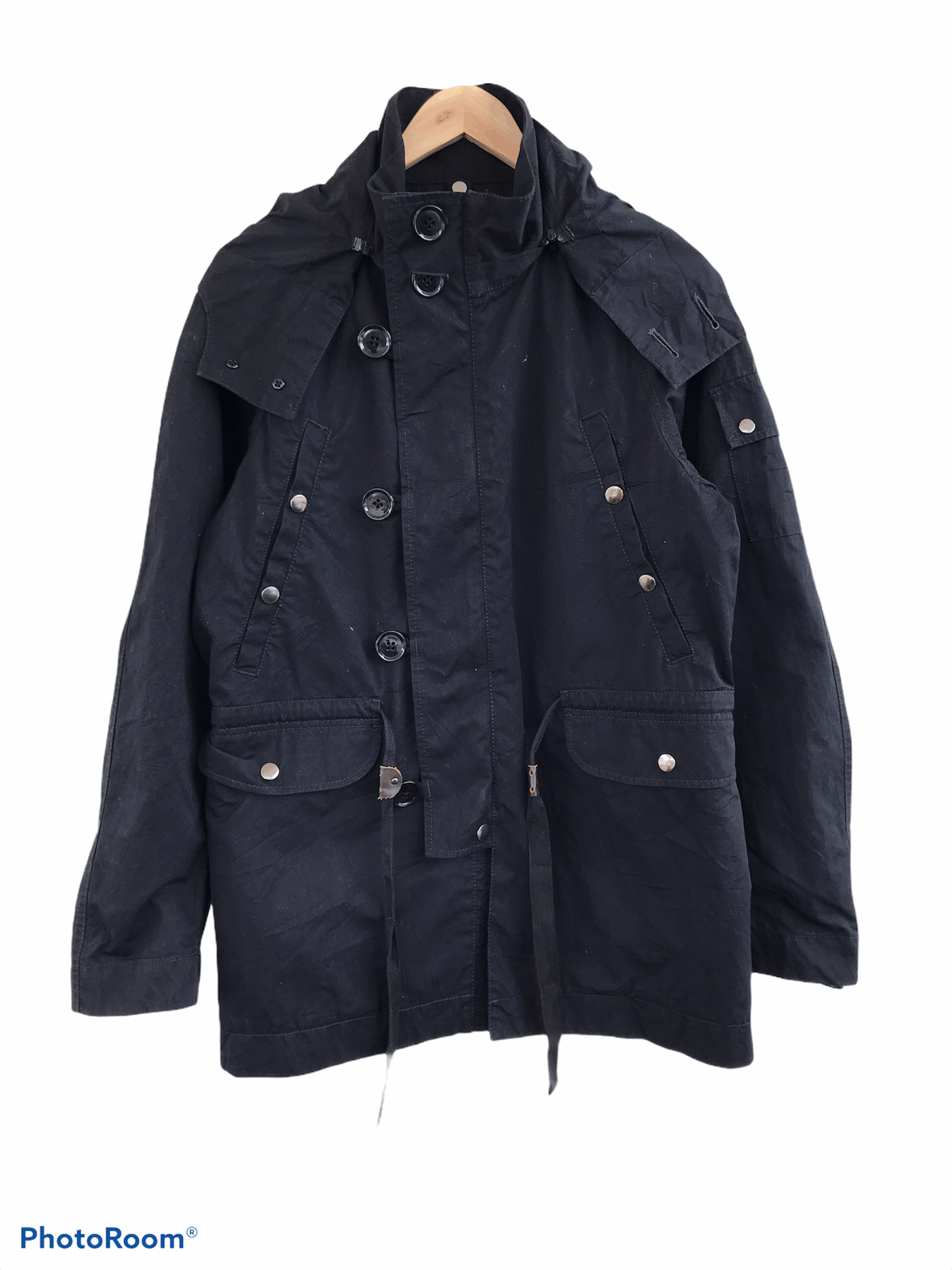 Archival Clothing × Beams Plus × Japanese Brand Beams black Parka tactical multipocket jacket ...