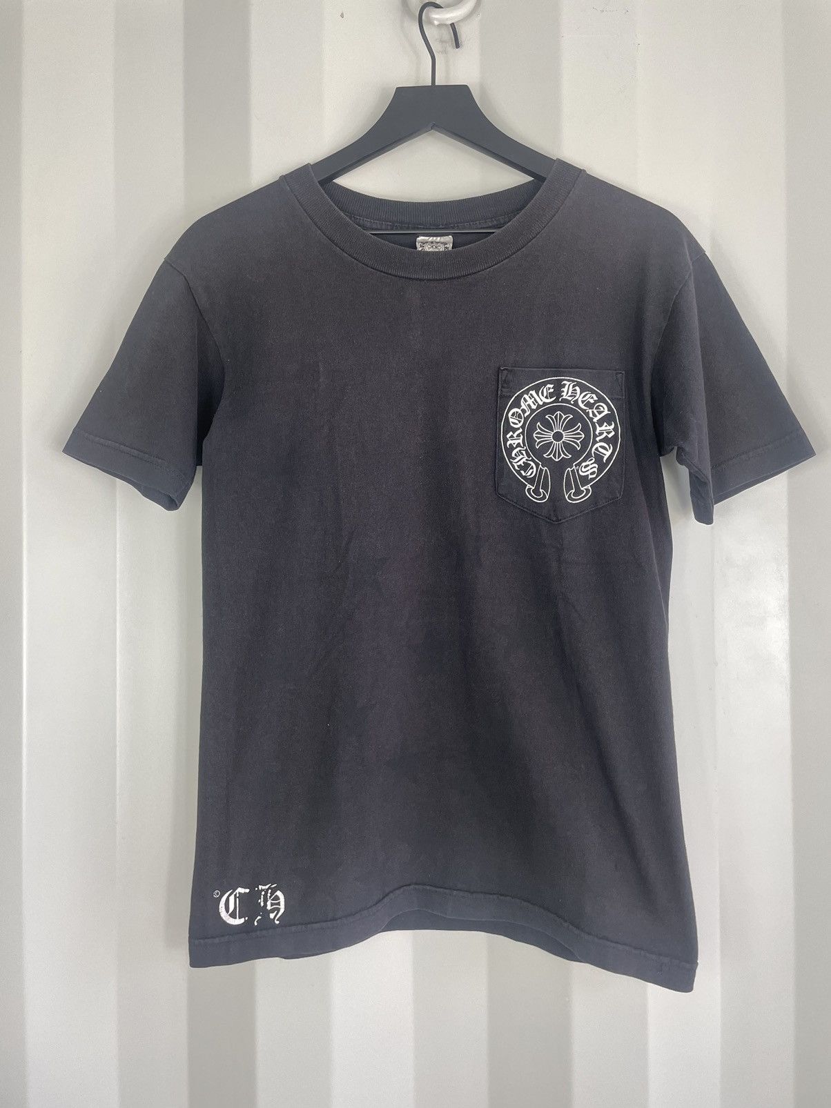 Pre-owned Chrome Hearts X Vintage Faded Scroll Logo Tee With Stars In ...
