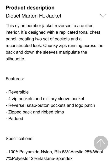 Diesel NWT Diesel Reversible Bomber Jacket M Zipper Detail | Grailed