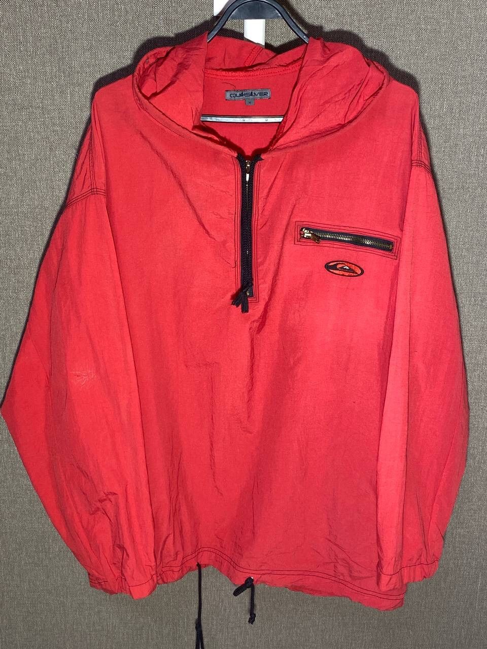 Quicksilver 90s Vintage Quicksilver Bag Packable Anorak Jacket In Red ...