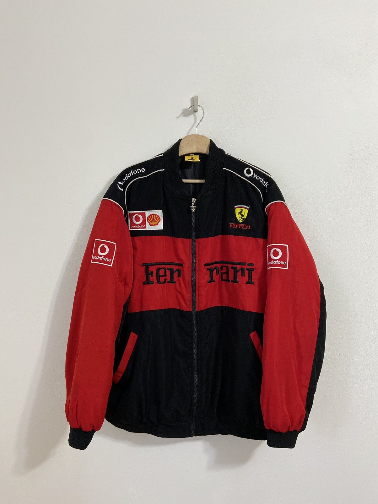 Vintage Vintage 90s FERRARI Racing Vodafone Bomber Jacket | Grailed
