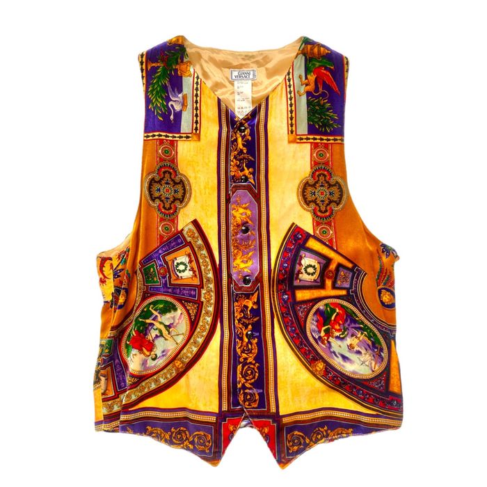 Versace Gianni Versace 1994 velvet baroque silk vest 50 | Grailed