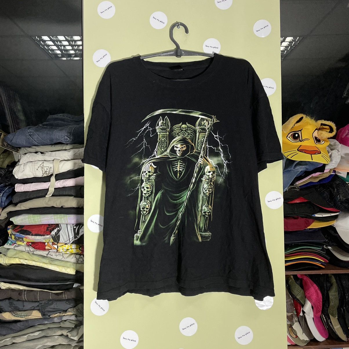 Vintage Vintage Y2K Skulls Dead Face Horror Tee Rock Streetwear 90s ...