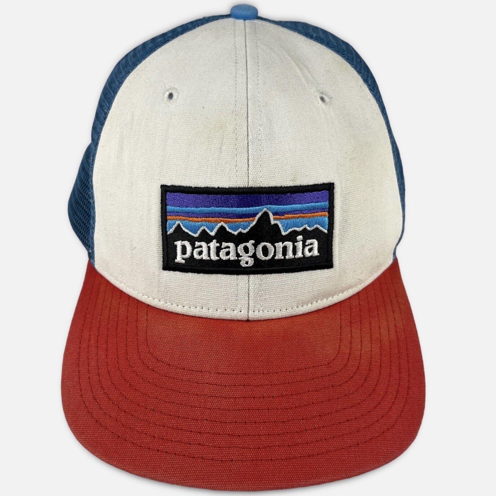 Patagonia Red White Blue Patagonia P 6 Logo Mesh Back Trucker Snapback ...