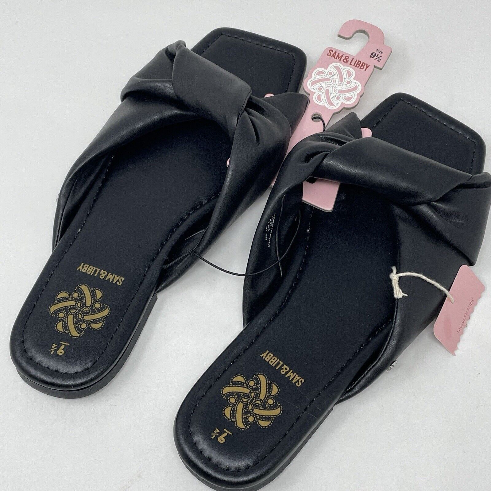 Vintage Sam & Libby Black Tallulah Slide Square Toe Sandal New w/ Tag ...