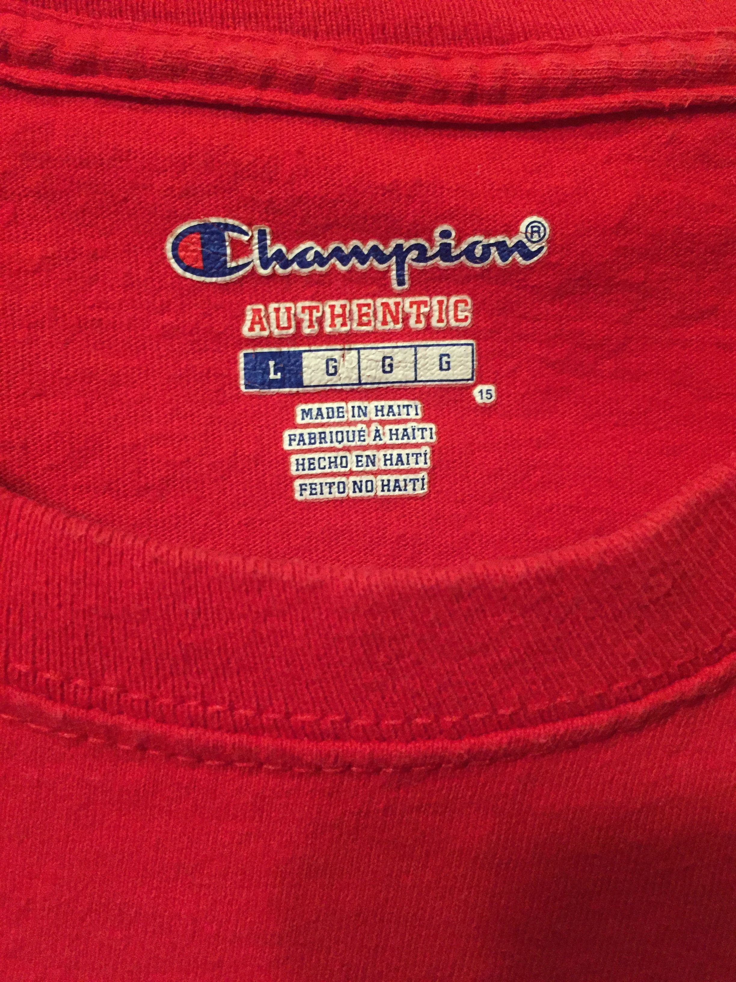 Off-White Champion Wisconsin Off white Tee | Grailed