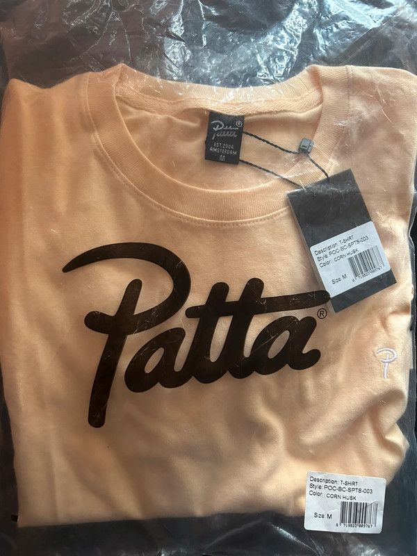 Patta Patta Script Tee Corn Husk | Grailed