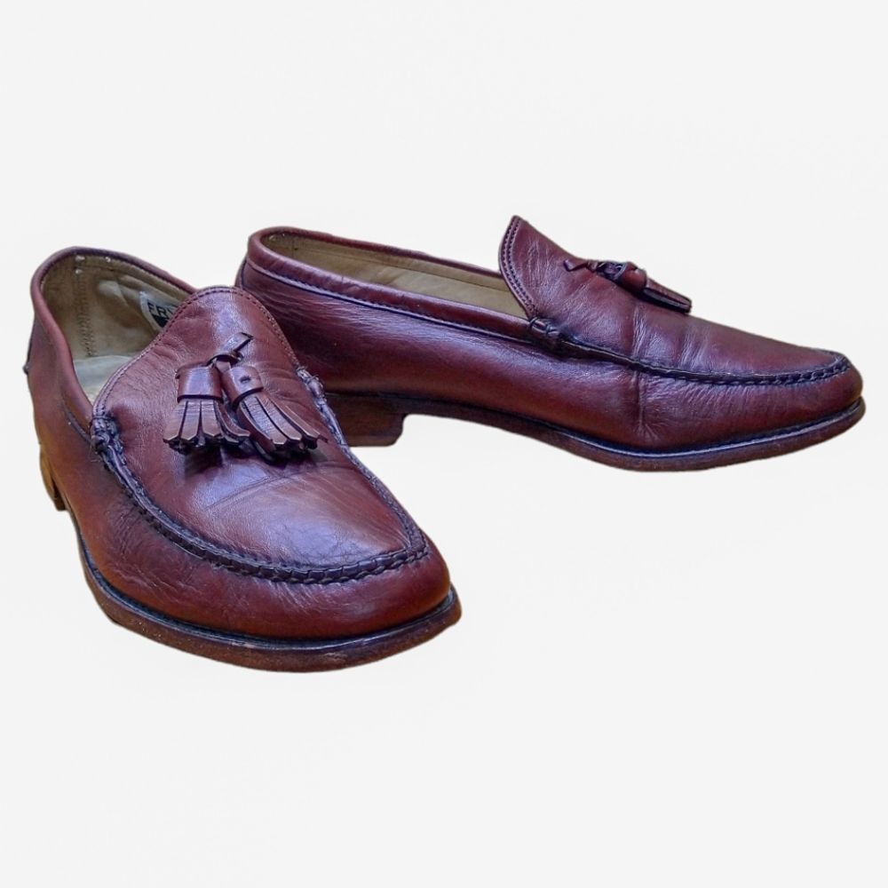 Frye Vintage 1980s Frye Oxblood Red Leather Tasseled Heeled Penny | Grailed