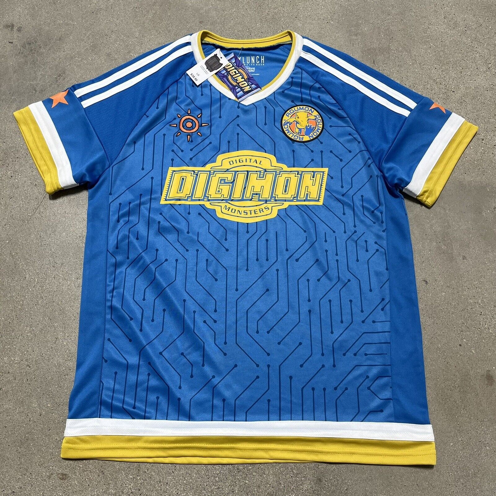 Vintage Digimon Adventure Tai Taichi Lunch Box Blue Soccer Jersey Men's Size Large | Grailed
