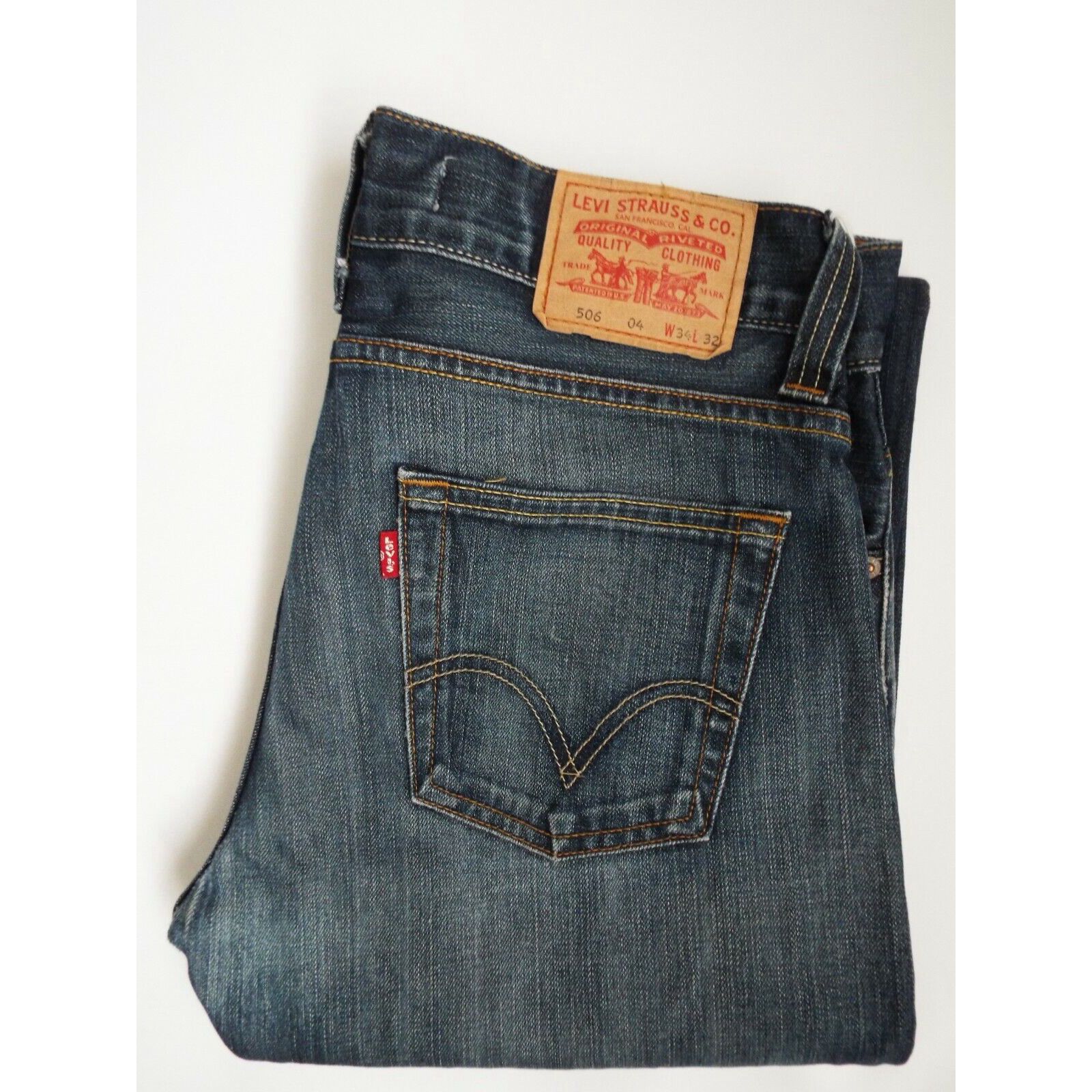 Levi's LEVI'S 506 JEANS MEN'S STANDARD STRAIGHT LEG W34 L32 DARK BLUE ...