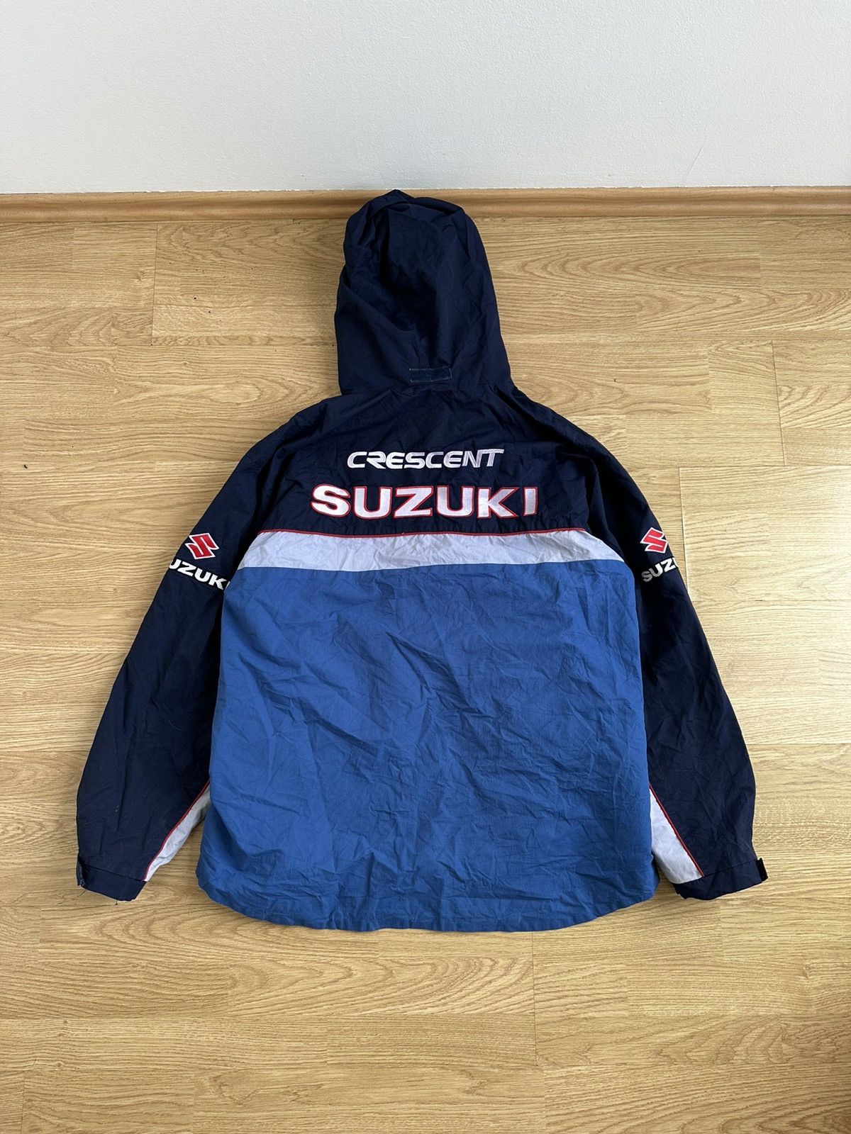 Vintage Vintage Suzuki Crescent Racing Jacket Hooded Navy | Grailed