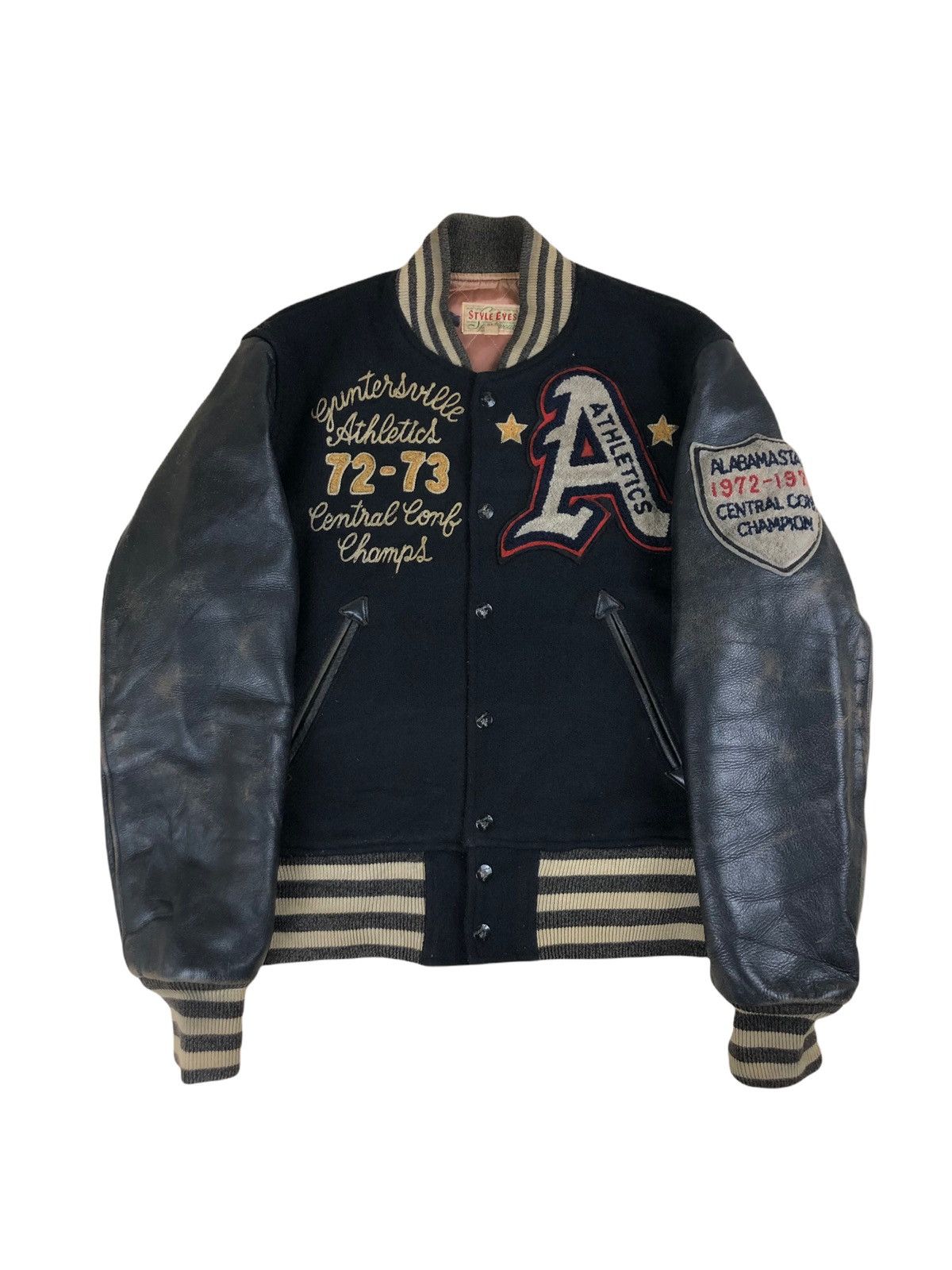 Sugar Cane × Sugar Cane & Co × Toyo Enterprises Vintage Style Eyes Sportswear Leather Sleeve ...