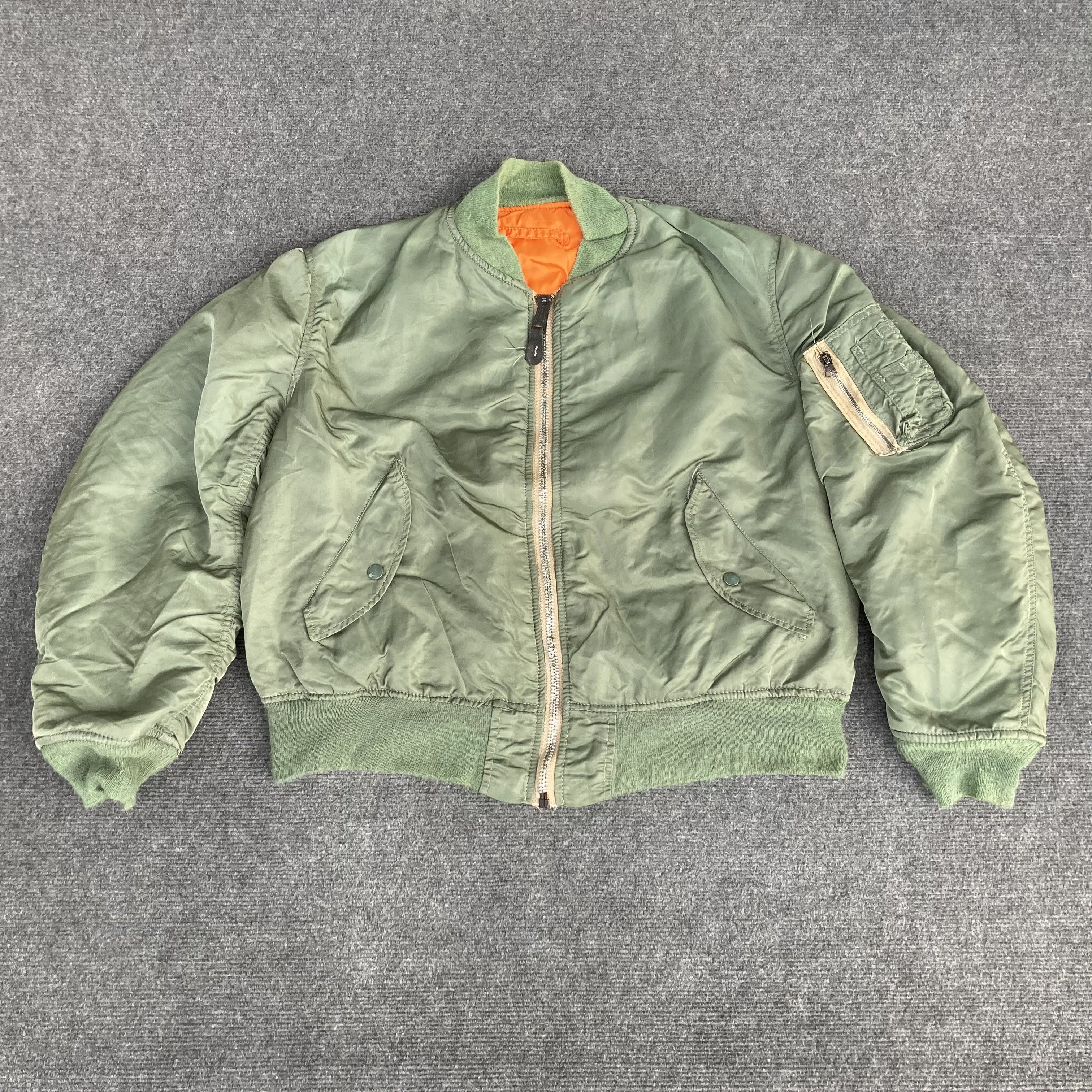 Vintage Vintage 80s Flayers Type MA-1 Fade Bomber Jacket | Grailed