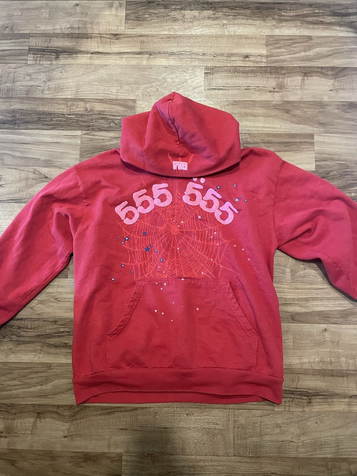 Spider Worldwide Sp5der Worldwide Red Angel Number 555 Hoodie | Grailed