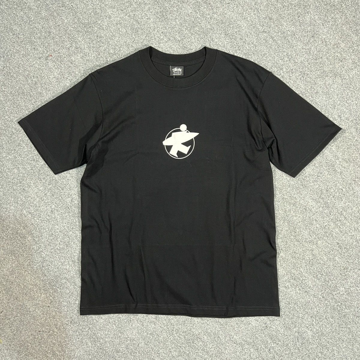 Stussy SURF STOCK TEE BLACK - LARGE | Grailed