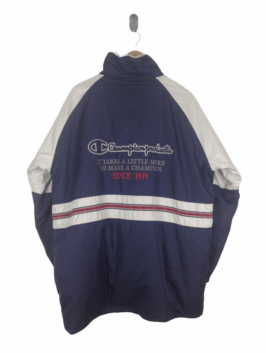 Champion × Vintage Champion Long Jacket Parka With Big Logo Back Jacket ...