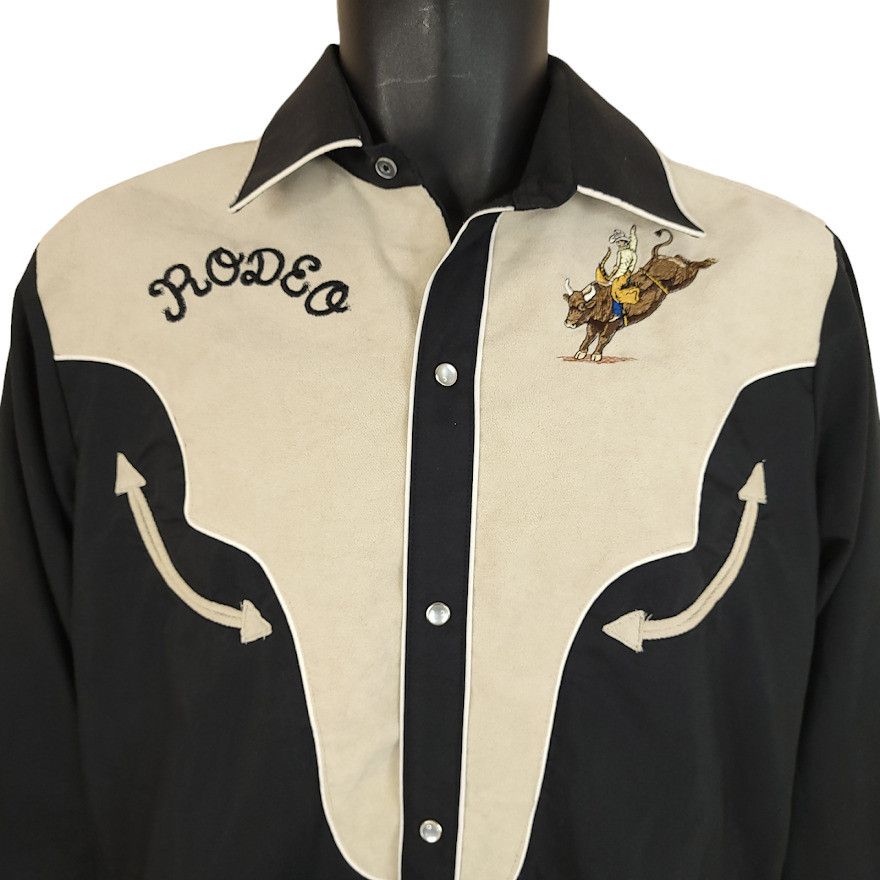 Vintage Rodeo Western Shirt Vintage 90s Pearl Snap Buttons Embroidered ...