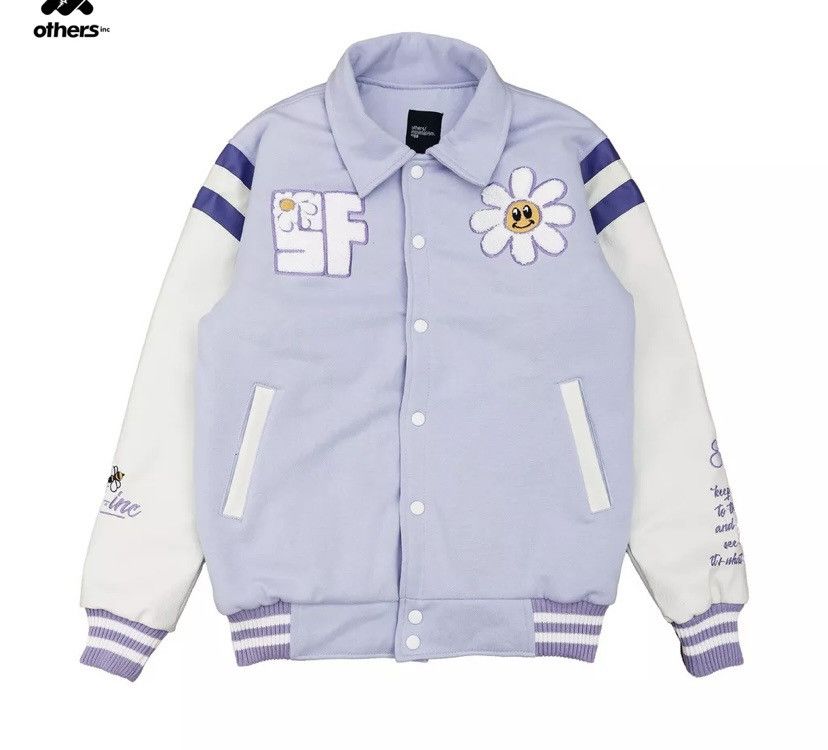 Streetwear Varsity jacket collar sun flower varsity light violet | Grailed
