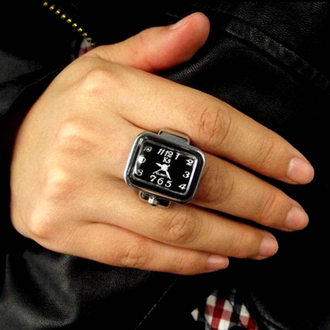 Vintage Gorgeous Vintage Rectangle Finger Silver Ring Watch | Grailed