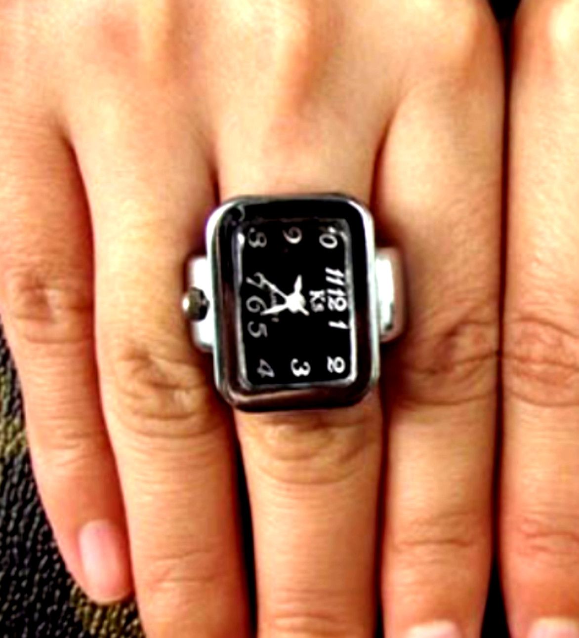 Vintage Gorgeous Vintage Rectangle Finger Silver Ring Watch | Grailed