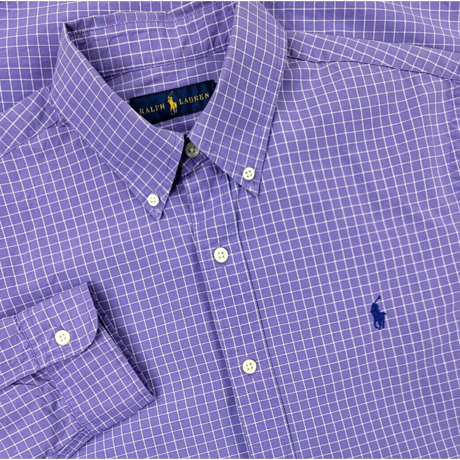 Polo Ralph Lauren Ralph Lauren Polo Button Up Purple White Check Adult ...