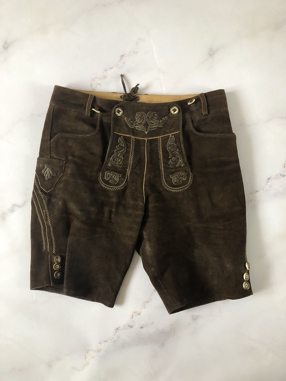 Vintage Vintage Lekra Friedel Taiga Leather Shorts | Grailed