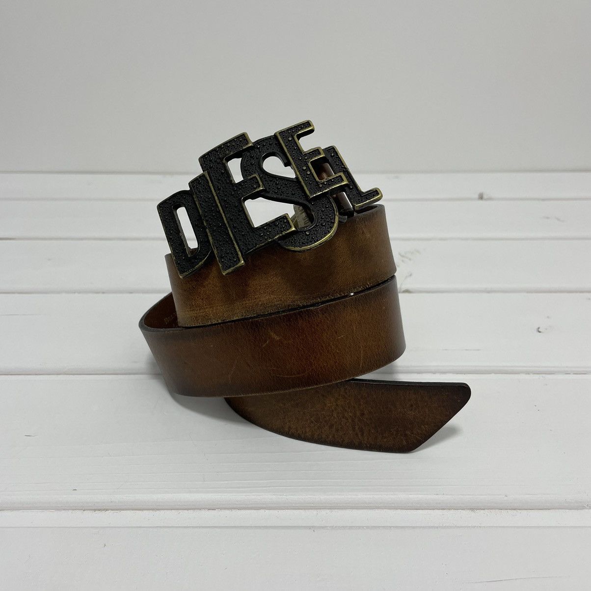 Diesel Diesel vintage Belt big metallic buckle 100% leather Italy | Grailed