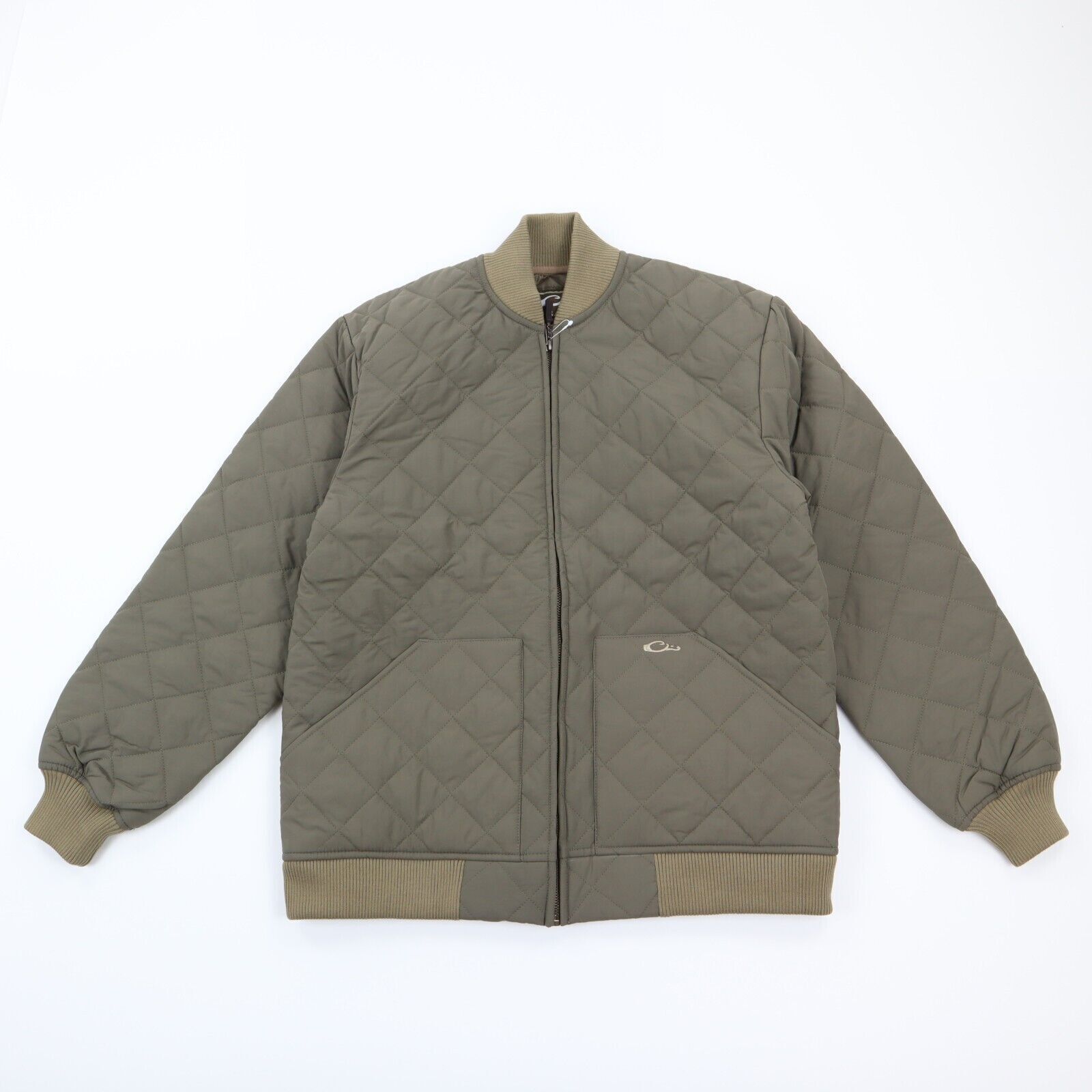 Vintage Drake Waterfowl Men's Quilted Bomber Jacket Antique Sage ...