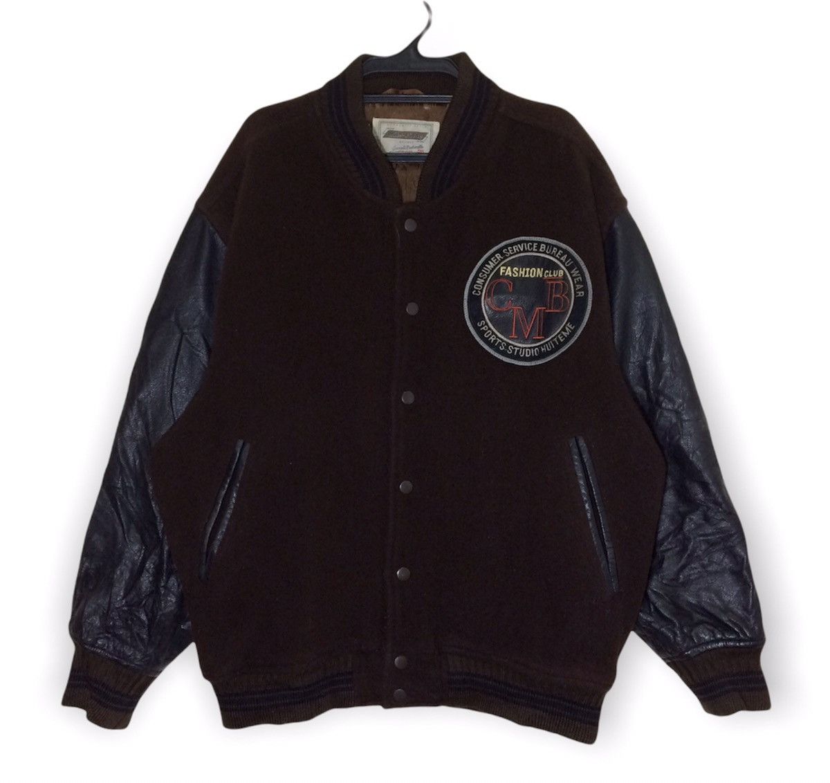 Varsity Jacket Mile-Stone Jeff Hamilton Wool Leather Varsity Bomber Jacket | Grailed