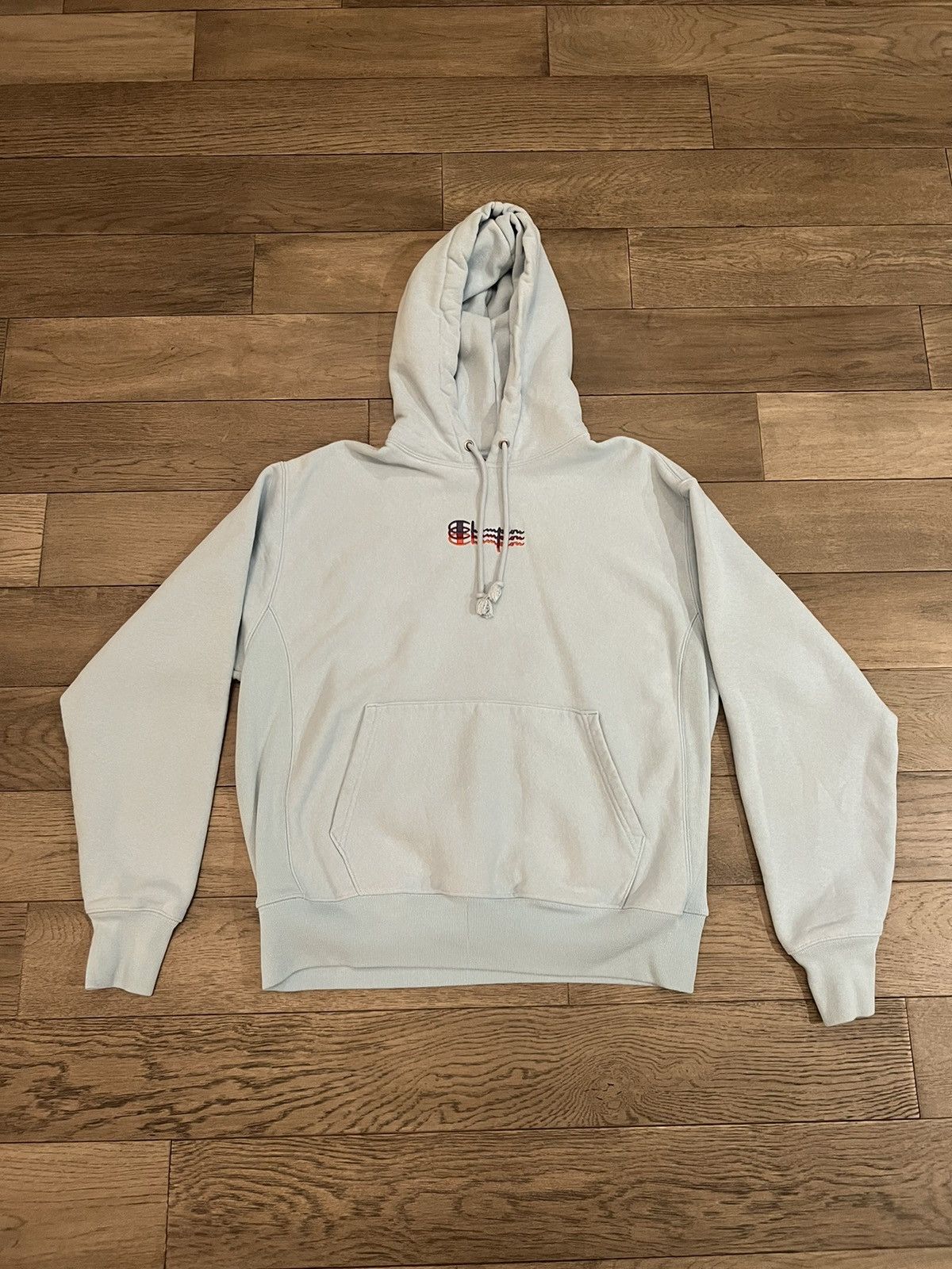 Champion Champion Reverse Weave Triple Script Logo Blue Sweatshirt ...