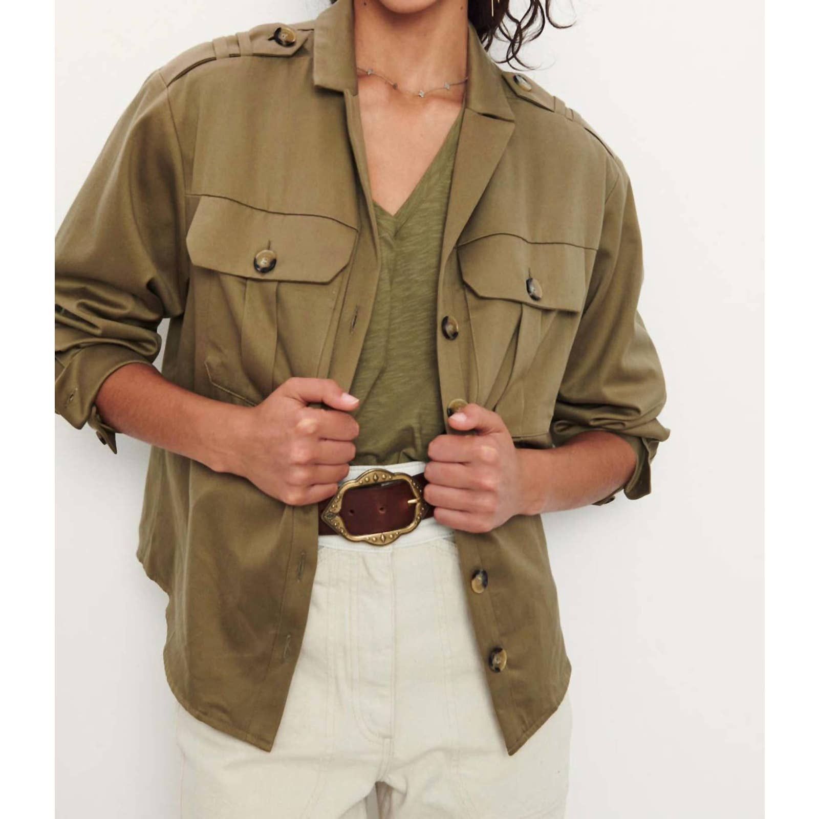 ba&sh Paris Mania Shirt Jacket In Khaki | Grailed