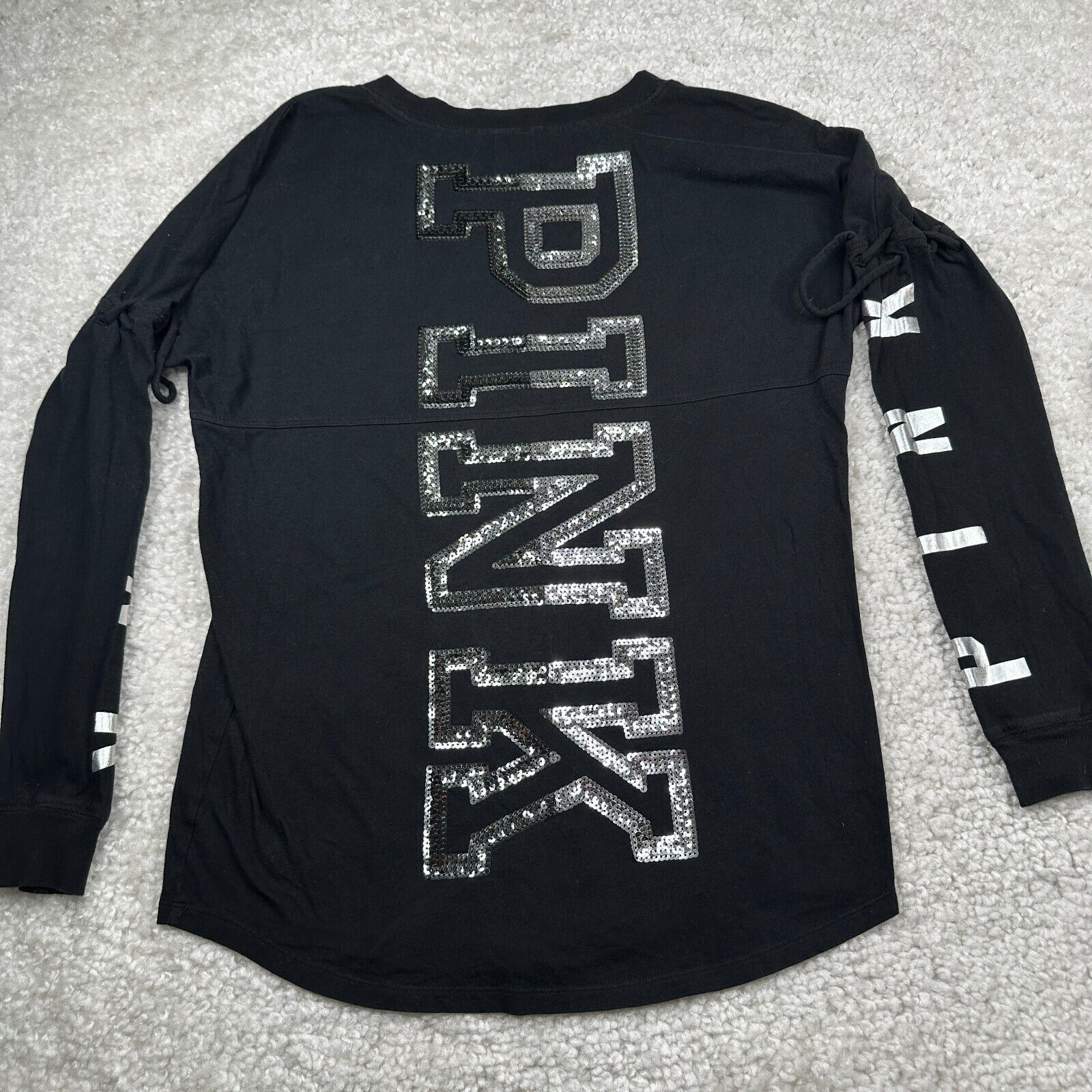 Victoria's Secret PINK Victoria Secret Shirt Womens XS Black Long ...