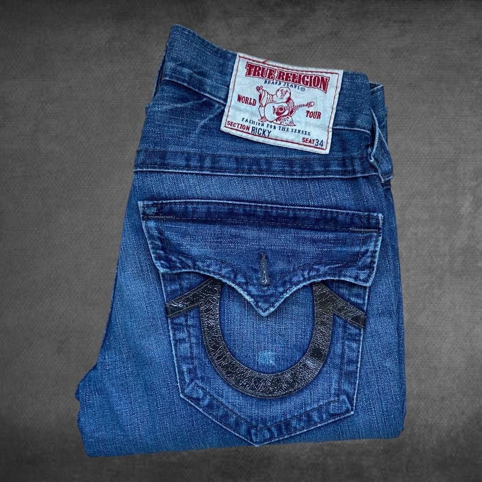 True Religion True Religion Ricky Leather Design Jeans | Grailed