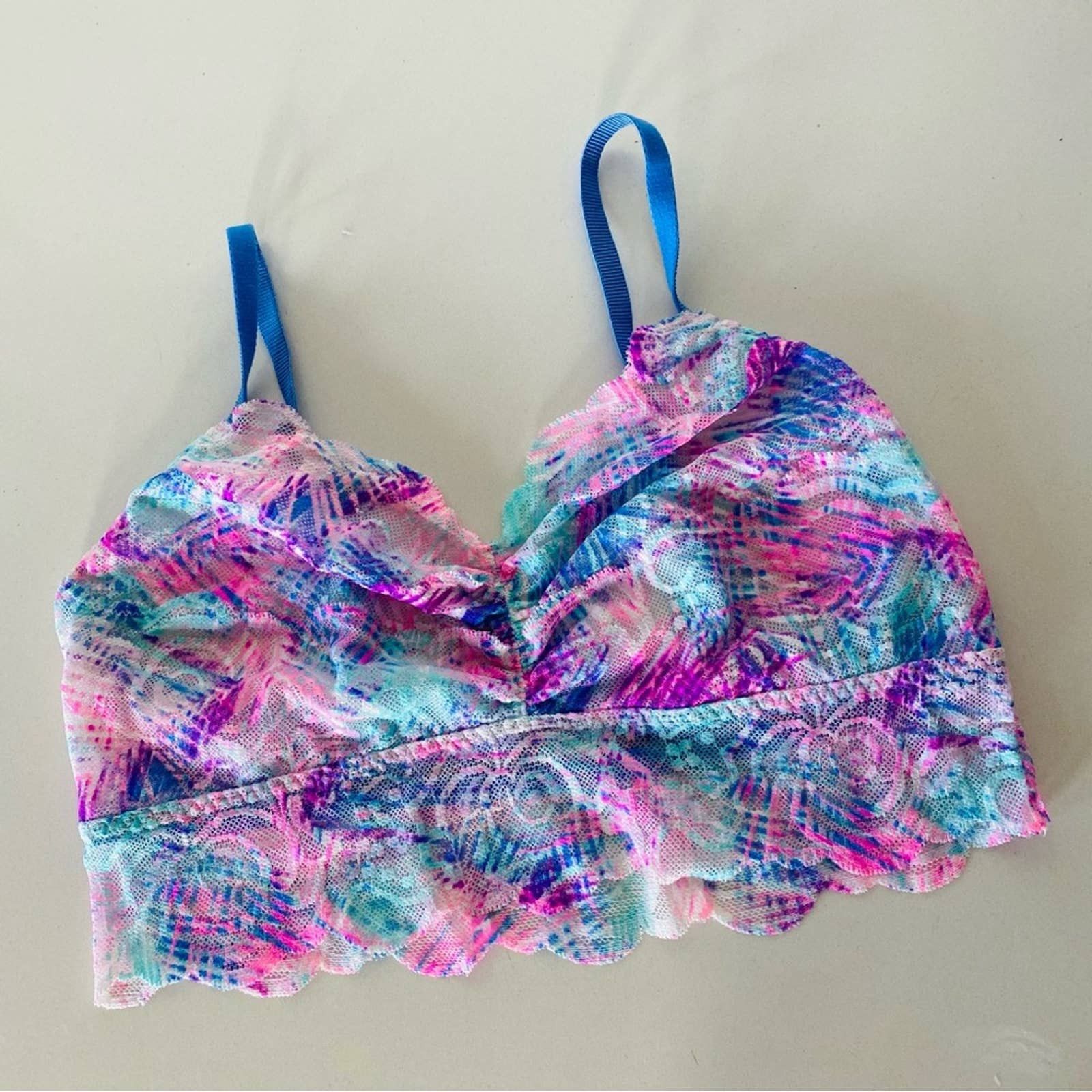 Victoria's Secret NEW VS VICTORIAS SECRET PINK Lace Blue Purple Print ...