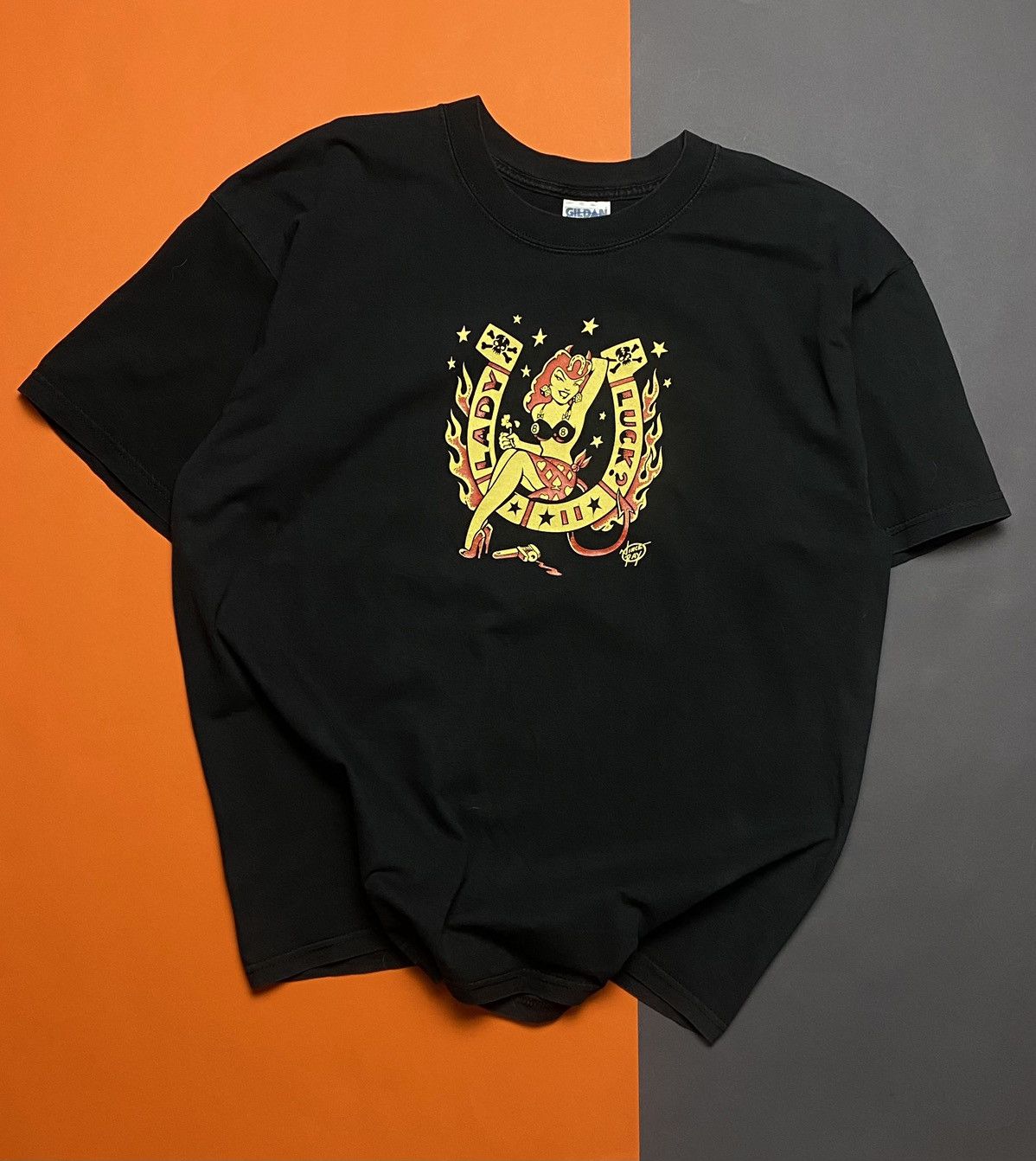 Gildan × Vintage Sexy Girl Lady Luck vintage 90s T-shirts | Grailed