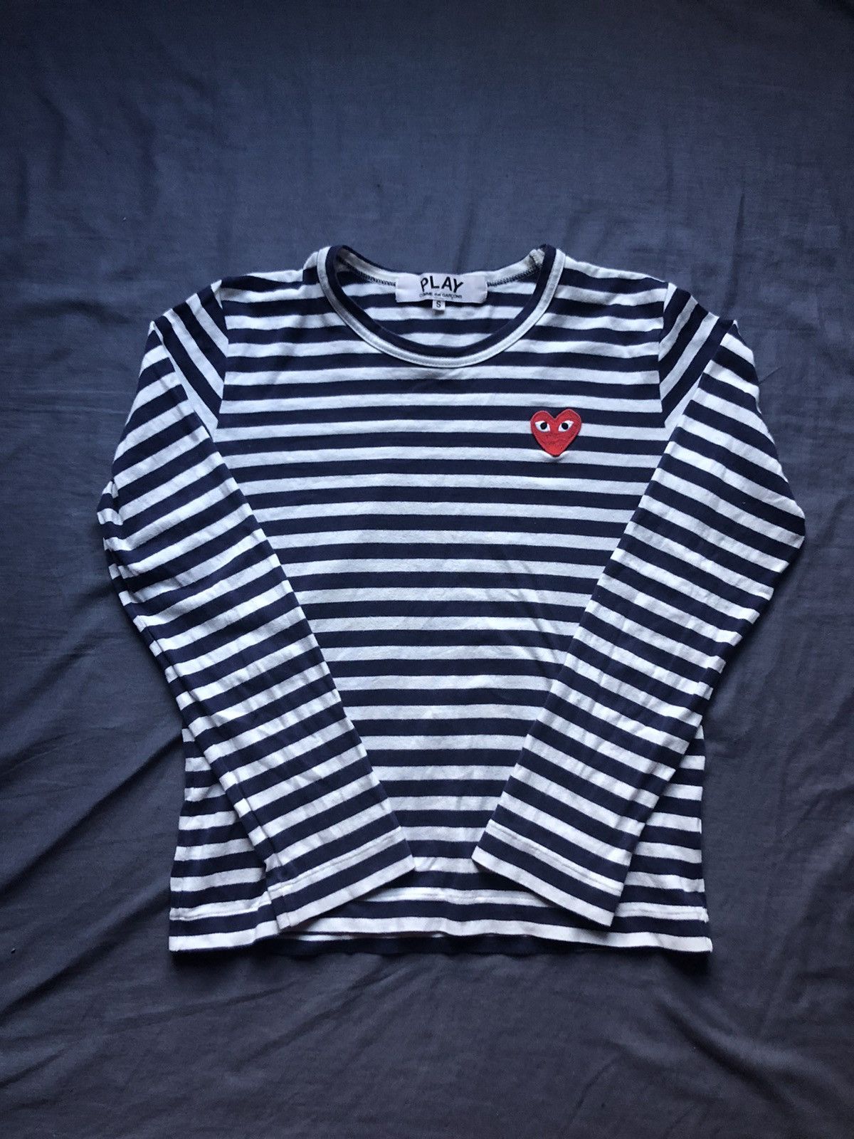 Comme Des Garcons Play CDG Play Striped Longsleeve Navy | Grailed