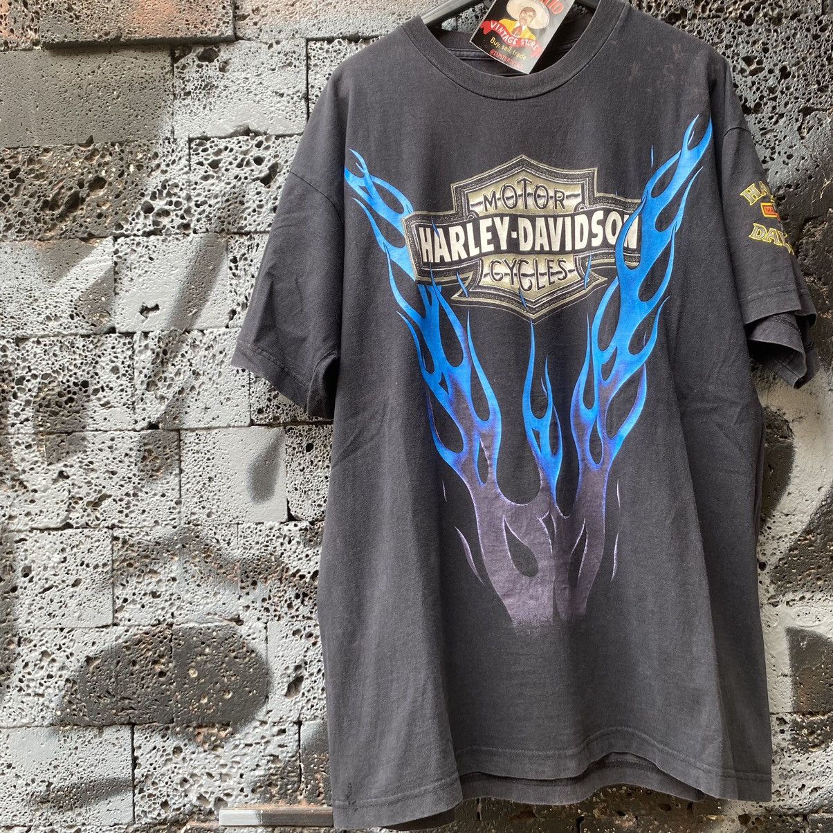 Harley Davidson × Vintage 90s Harley Davidson Mexican boot “Flames ...