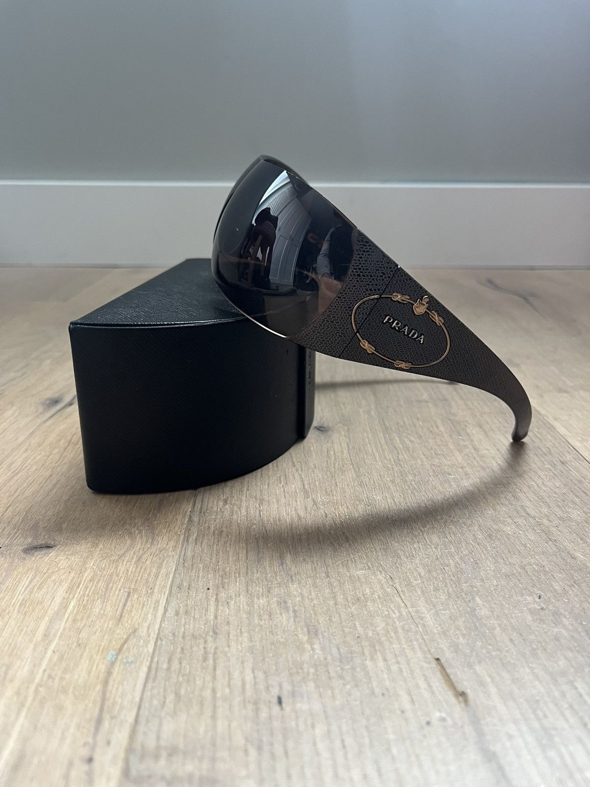 Prada Prada Oversized Rimless Milano Ski Mask Silver Sunglasses Grailed